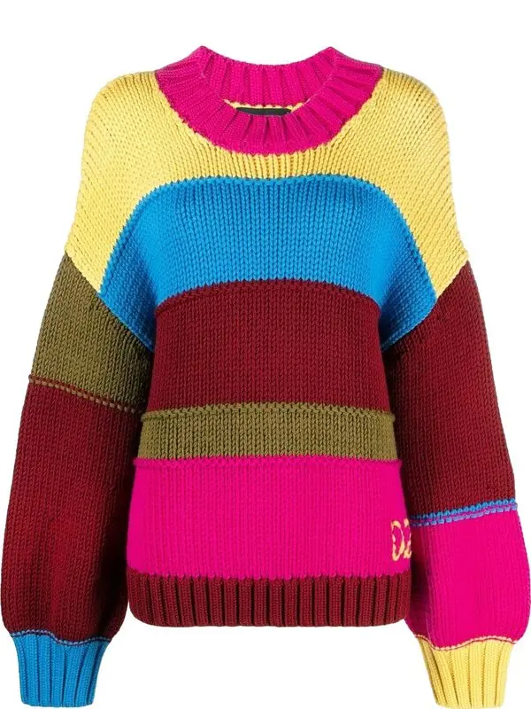 Dsquared2 Long-sleeve Intarsia-knit Jumper - Pink