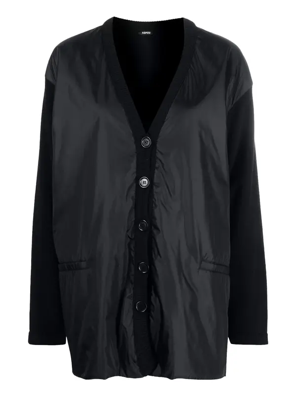Aspesi Hybrid Button-up Cardigan - Black