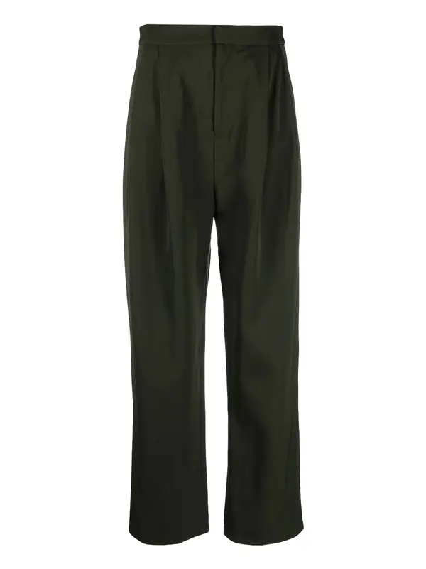 Sara Lanzi Pleated High-rise Trousers - Green