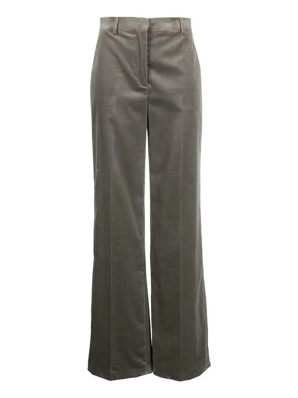 Alberta Ferretti Wide-leg Velvet Trousers - Grey