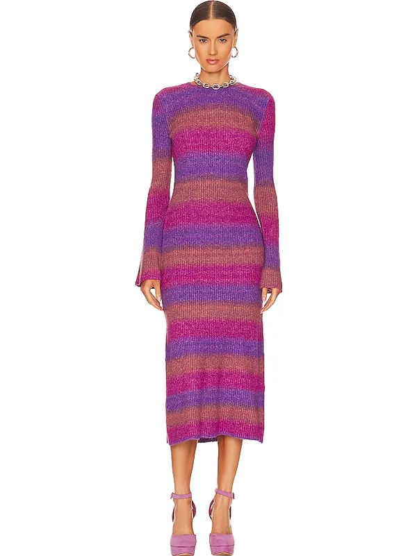 SIMONMILLER Axon Dress - Distorted Stripe