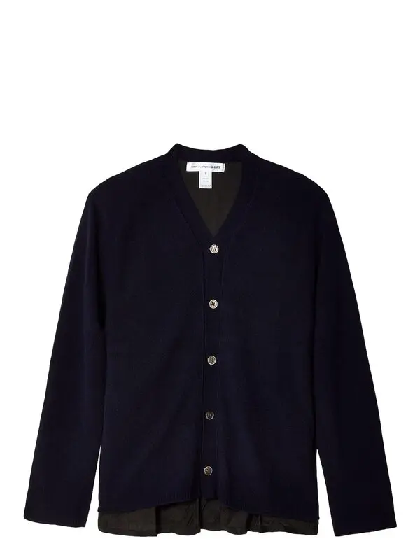 Comme Des Garçons Long-sleeve Layered Cardigan - Blue