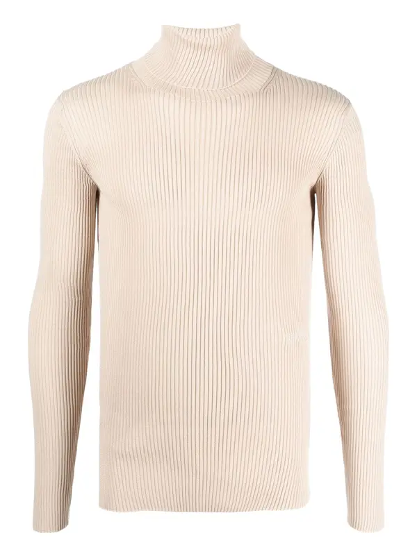 Off-White Ribbed Turtleneck Jumper - Neutrals
