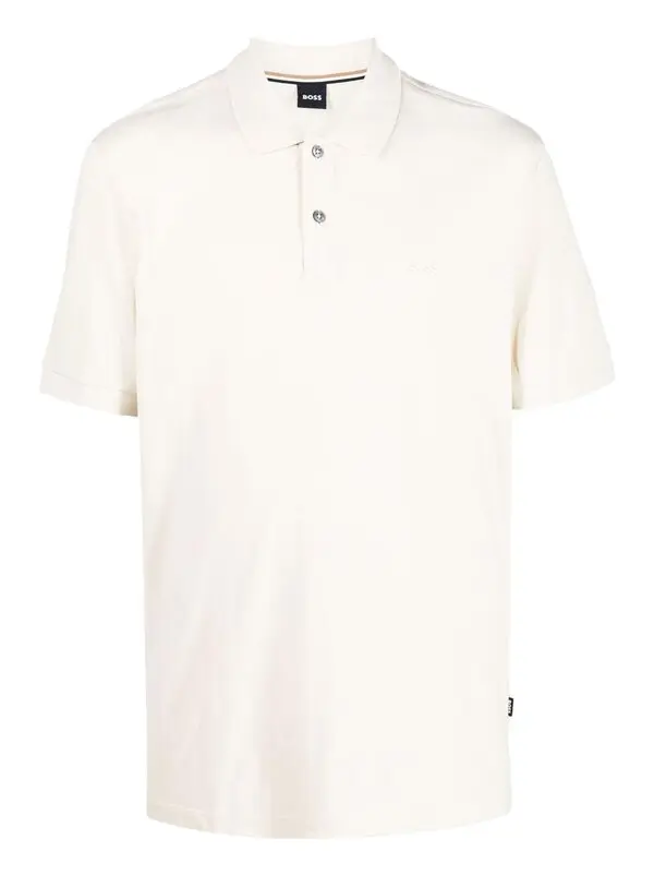 BOSS Short Sleeve Cotton Polo Shirt - Neutrals