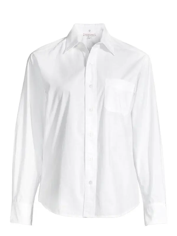 FRANCES VALENTINE Perfect Poplin Button-front Shirt - White