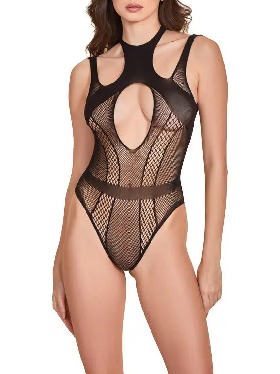 HAUTY Cutout Mesh Teddy - Black