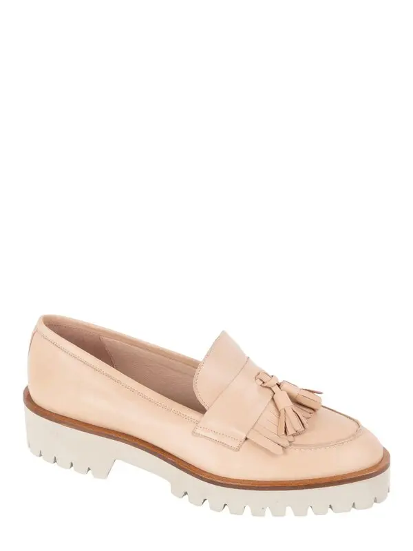 PATRICIA GREEN Beckham Tassel Lug Loafer - Nude/white