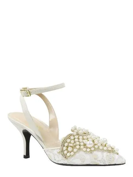 J. Reneé Desdemona Pointed-toe Pumps - Ivory/ White Fabric