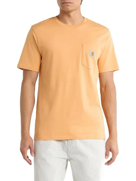 Carhartt Work In Progress Logo Pocket T-shirt - Gentle Orange