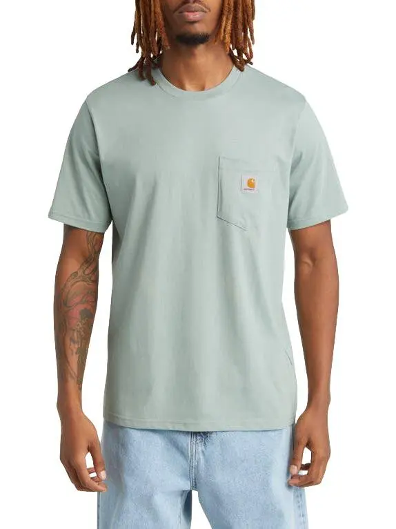 Carhartt Work In Progress Logo Pocket T-shirt - Glassy Teal