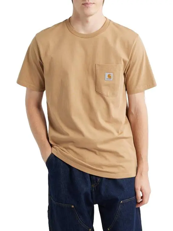 Carhartt Work In Progress Logo Pocket T-shirt - Peanut