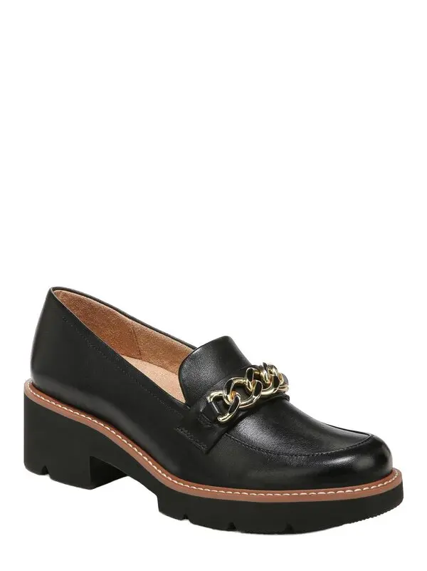 Naturalizer Desi Lug Sole Loafer - Black Leather