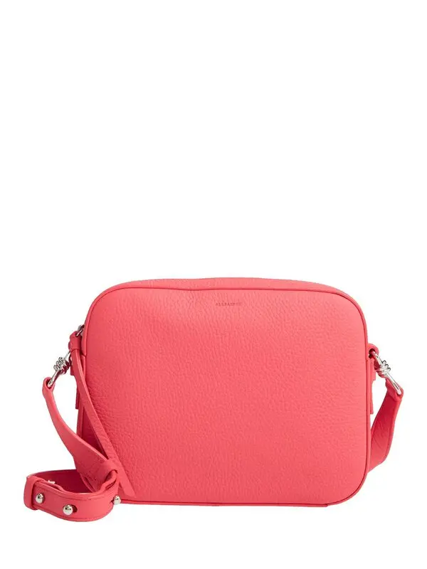 ALLSAINTS Captain Lea Leather Crossbody Bag - Coral Pink