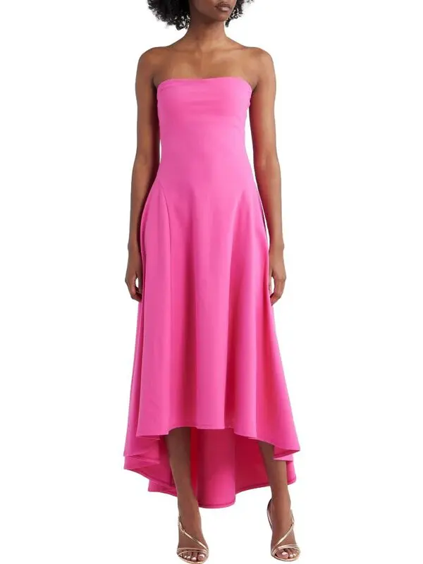 Susana Monaco Strapless High-low Dress - Hot Pink