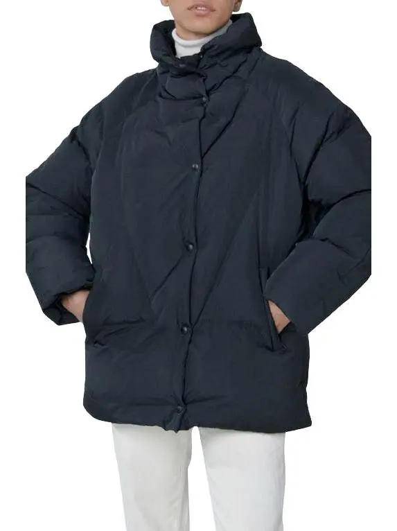 THE RECYCLED PLANET COMPANY Ella Water Resistant Recycled Down Puffer Jacket - Black