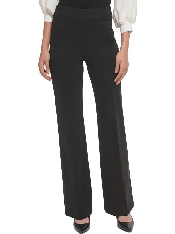 Dkny Flare Hem Ponte Pants - Black