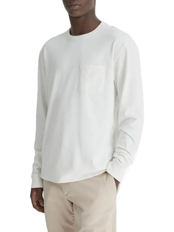 Vince Long Sleeve Sueded Jersey Top - Off White