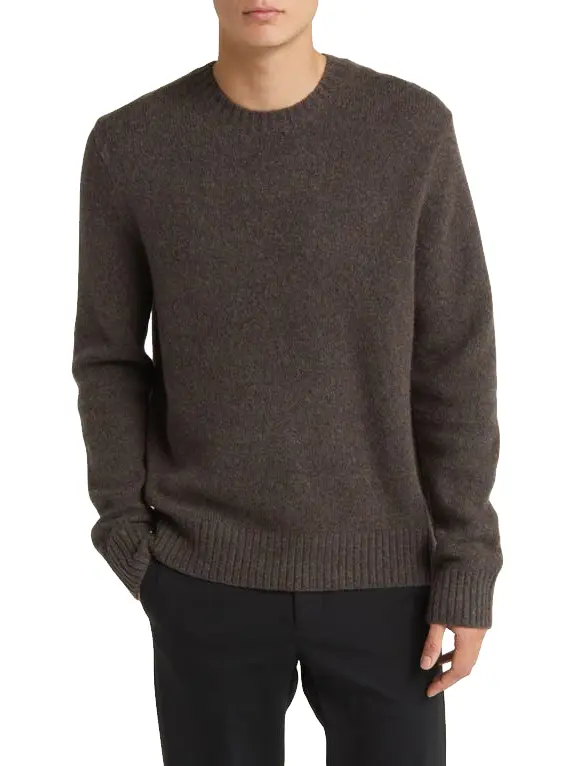Vince Mélange Wool Blend Crewneck Sweater - Heather Carrillo Green