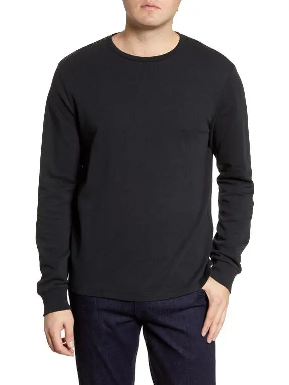 FRAME Duo Fold Long Sleeve Cotton T-shirt - Noir