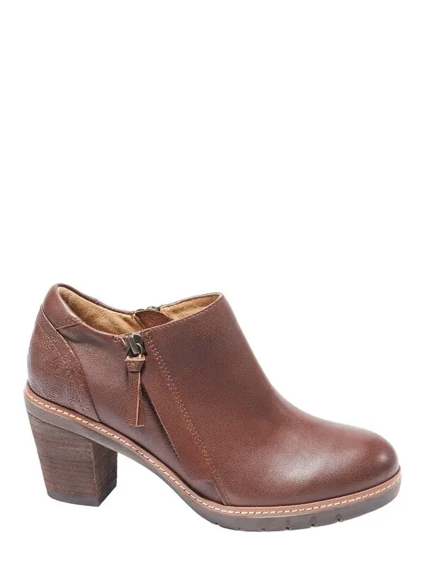 HALSA FOOTWEAR Rylee Leather Bootie - Dark Brown