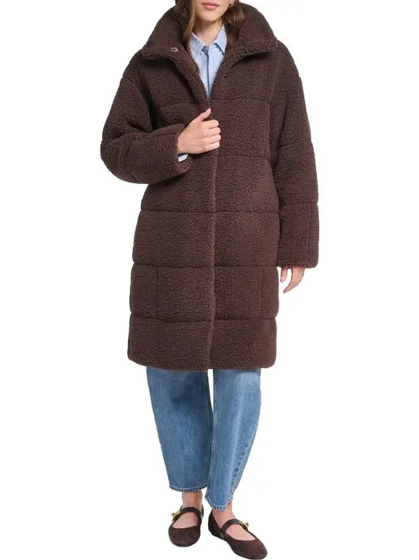 LEVI'S Quilted Fleece Long Teddy Coat - Java