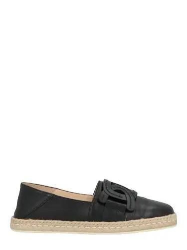 TOD'S Leather Espadrilles - Black