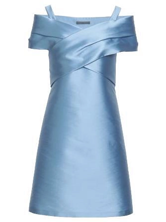 Alberta Ferretti Midi Dress Light Size Silk - Blue