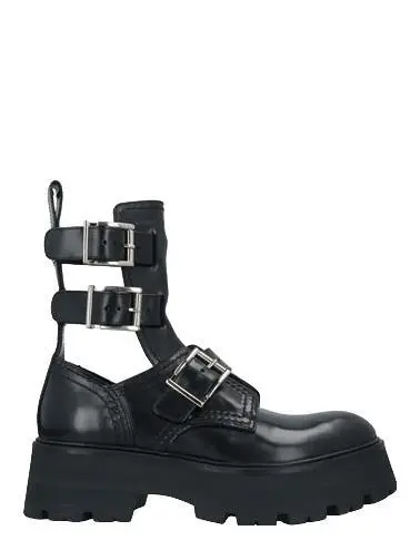 Alexander McQueen Ankle Boots In Leather - Black