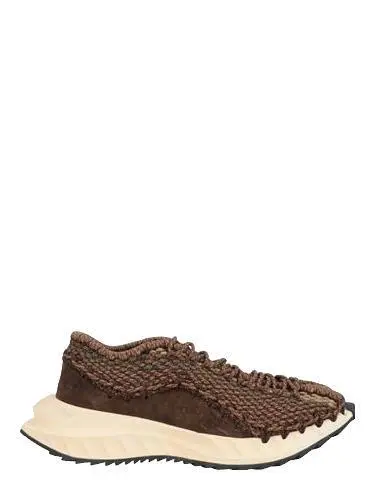Valentino Garavani Leather And Textile Sneakers - Brown