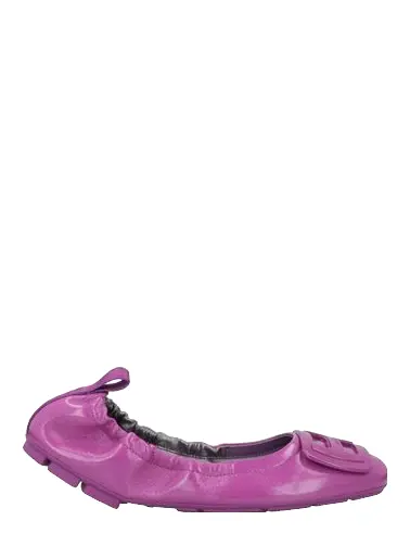 Hogan Ballet Flats In Leather - Purple