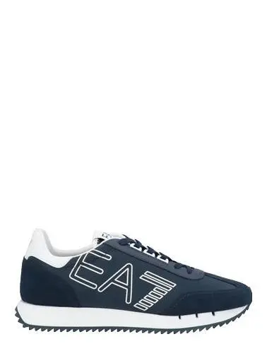 EA7 Low-top Sneakers In Polyamide And Cow Leather - Blue