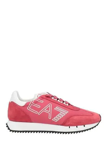 EA7 Low-top Sneakers In Polyamide And Cow Leather - Red