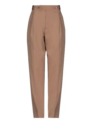 GRIFONI Tapered Virgin Wool-cotton Blend Trousers - Beige