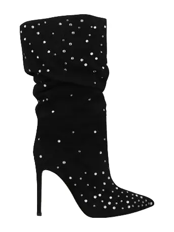Paris Texas Leather Boots With Appliqués And Crystals - Black