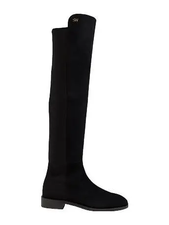 STUART WEITZMAN Leather Textile Fiber Boot - Black