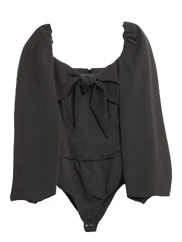 JIJIL Bodysuit With Bow Detail - Black
