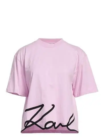 Karl Lagerfeld Signature Hem Organic Cotton T-shirt - Pink