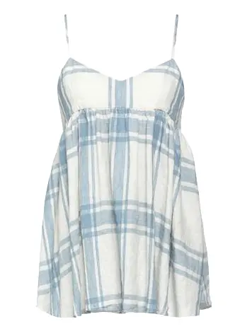 Aspesi Linen Checked Camisole - White