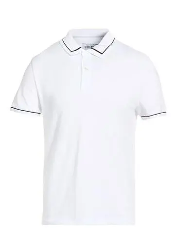 BIKKEMBERGS Polo Shirt Size Cotton, Elastane, Polyester - White