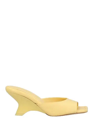 GIA BORGHINI Leather Slides - Yellow