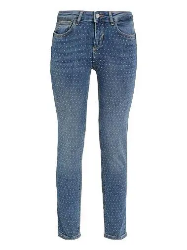 LIU •JO Skinny Jeans With Crystal Embellishments - Blue