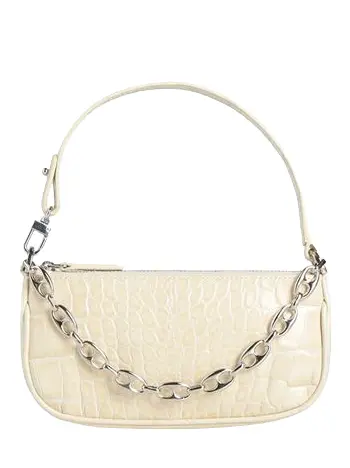 By Far Cream Cowhide Baguette Bag - Off White