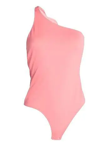 Alexander McQueen Bodysuit With One-shoulder Neckline - Salmon Pink