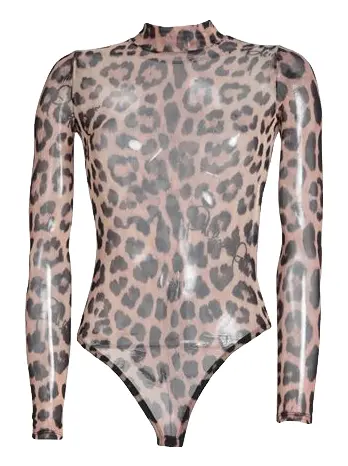 Philipp Plein Leopard Print Bodysuit - Beige