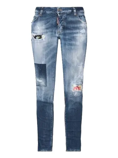 Dsquared2 Straight-leg Jeans With Appliqués - Blue