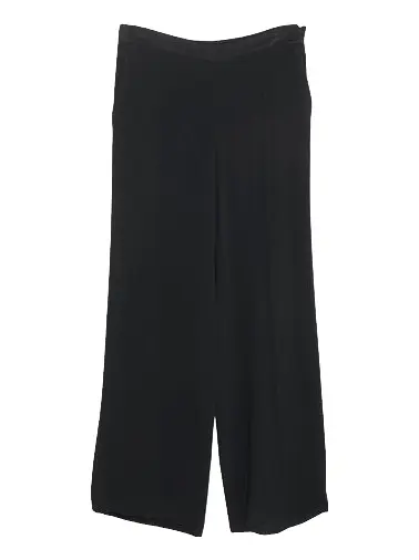 VDP VIA DELLE PERLE Wide-leg Crepe Pants - Black