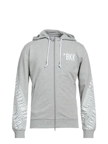 BIKKEMBERGS Light Cotton French Terry Zip Up Hoodie - Grey