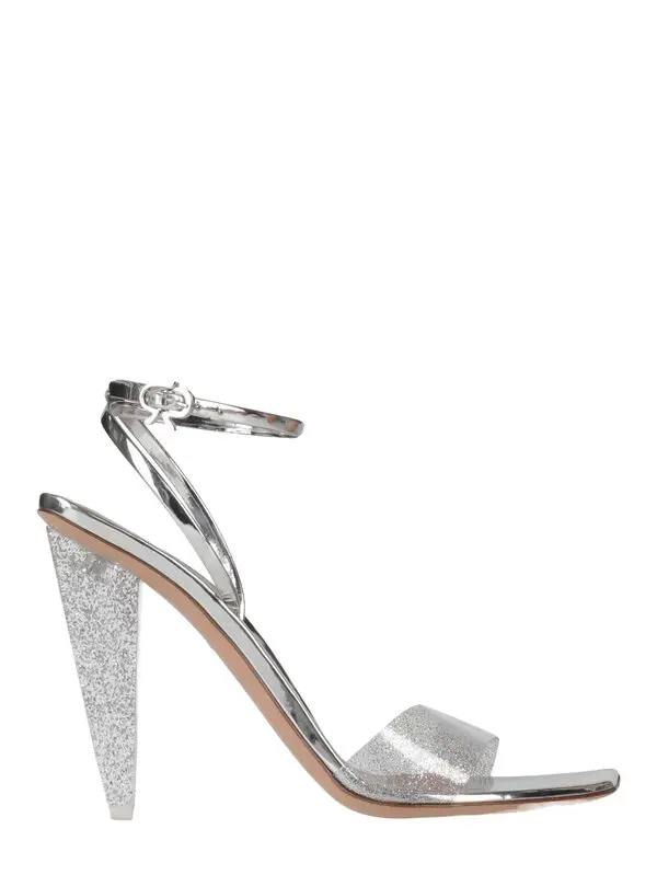 GIANVITO ROSSI Leather Ankle Strap Sandals - Silver