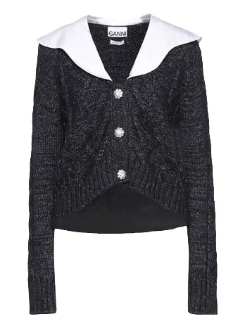 GANNI Mélange Knit Cardigan - Blue