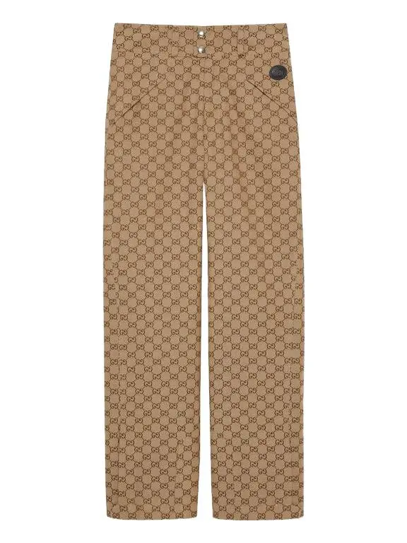 Gucci Gg Cotton Canvas Pant - Beige